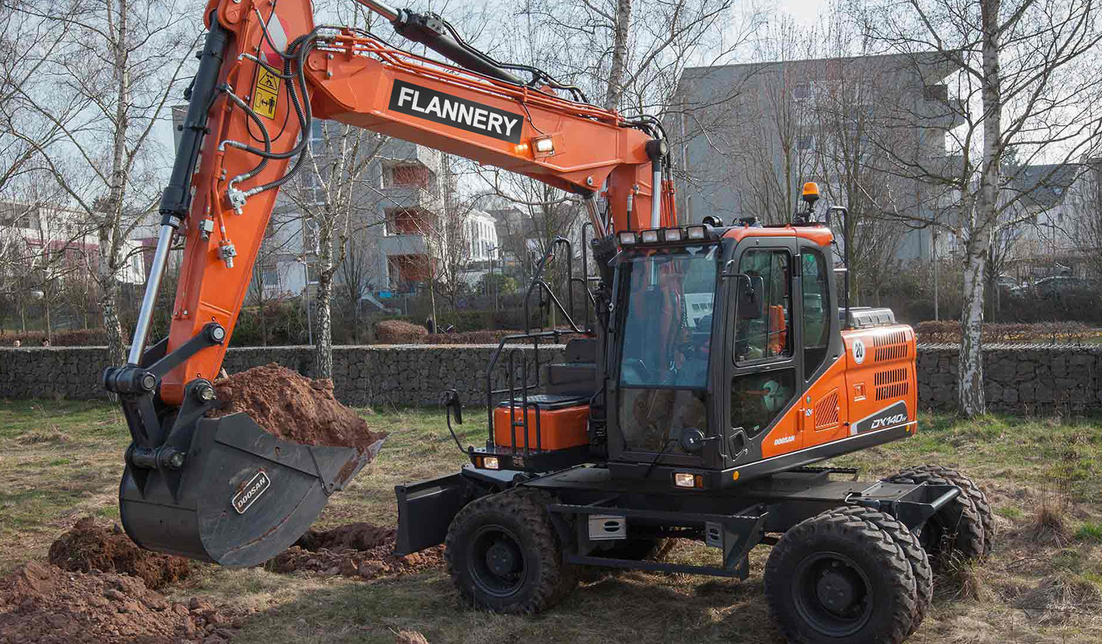 Doosan DX140W | Plant Hire UK | Flannery Plant Hire